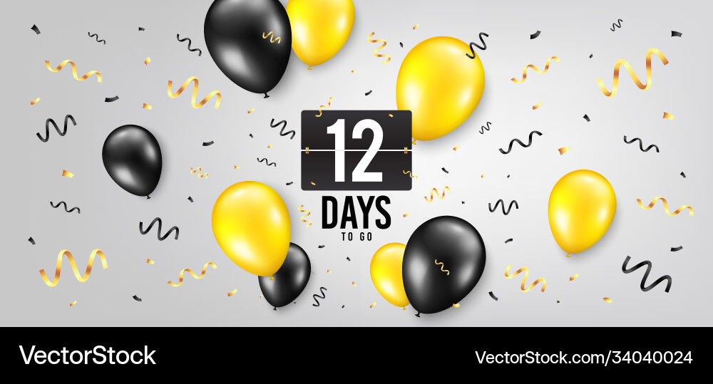 Twelve days left icon 12 to go Royalty Free Vector Image
