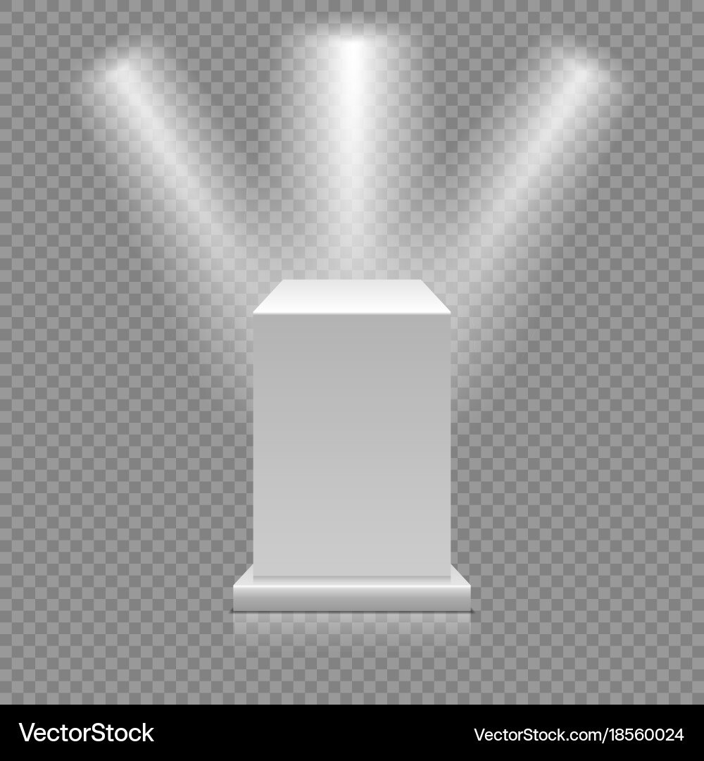 White empty podium isolated on transparent Vector Image