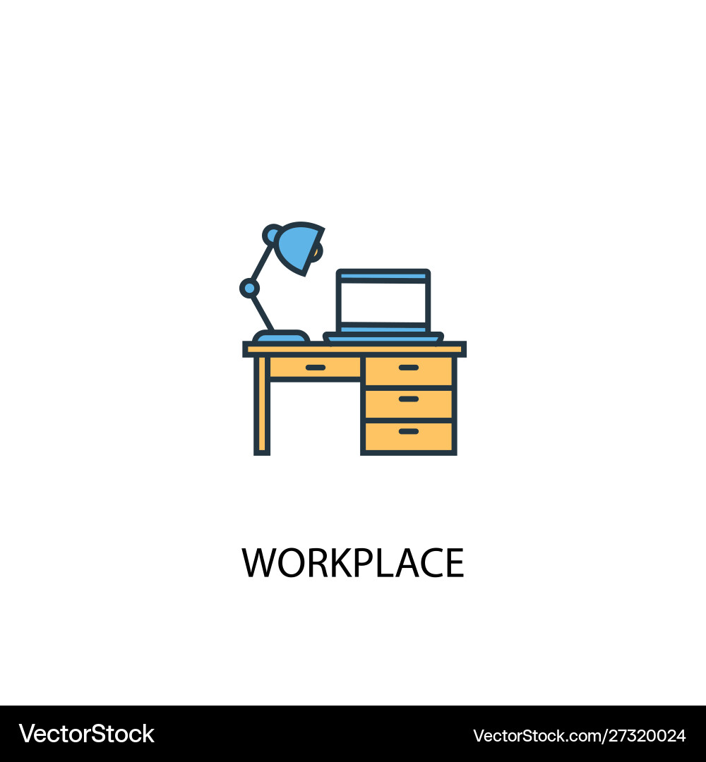 Workplace concept 2 colored line icon simple Vector Image