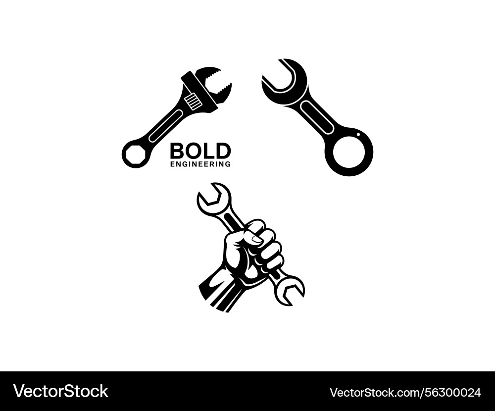 Wrench Icon Set - Repair Tools Royalty Free Vector Image