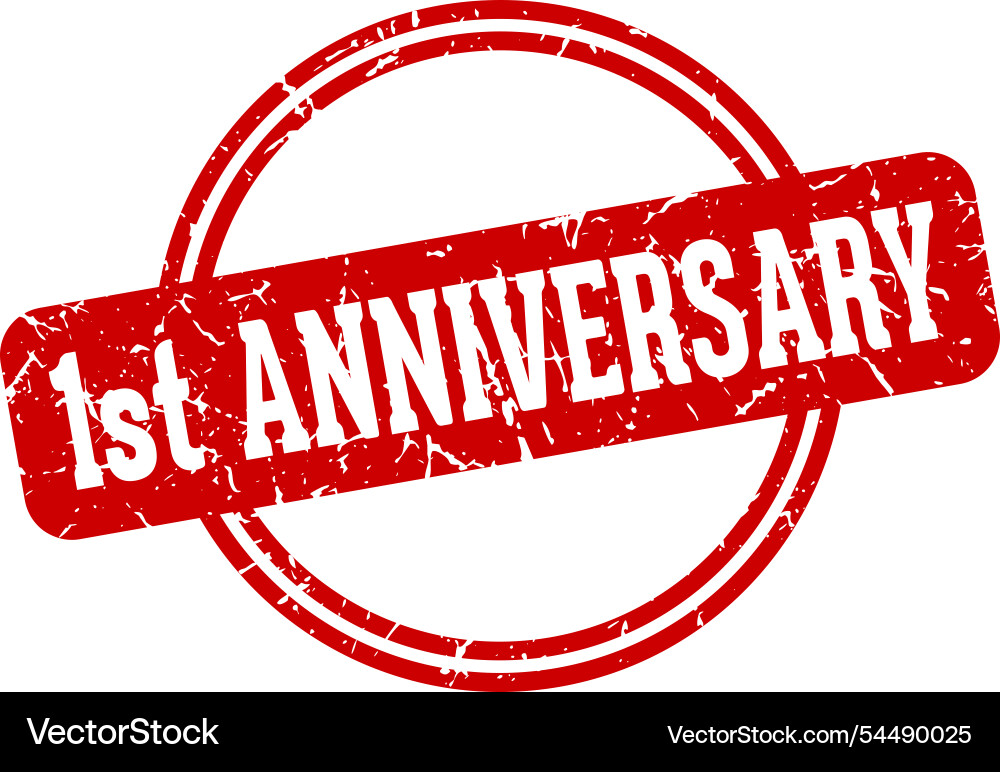 1st anniversary stamp Royalty Free Vector Image