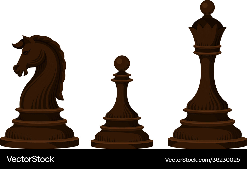 Black chess piece or chessman with queen Vector Image