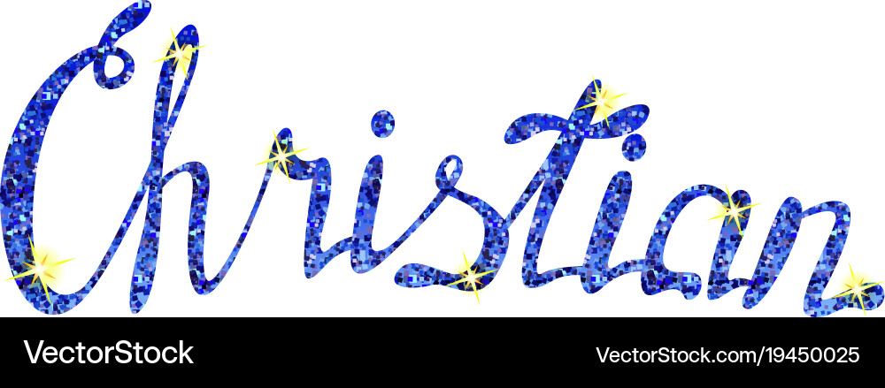 Christian name lettering tinsels Royalty Free Vector Image
