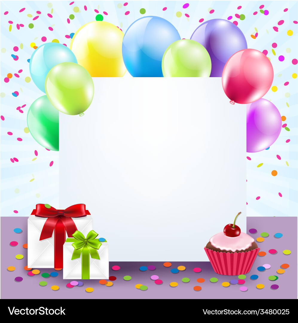 Colorful birthday card Royalty Free Vector Image