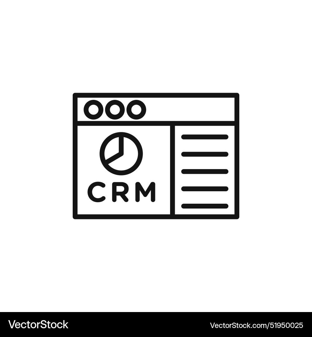 Crm logo sign outline Royalty Free Vector Image