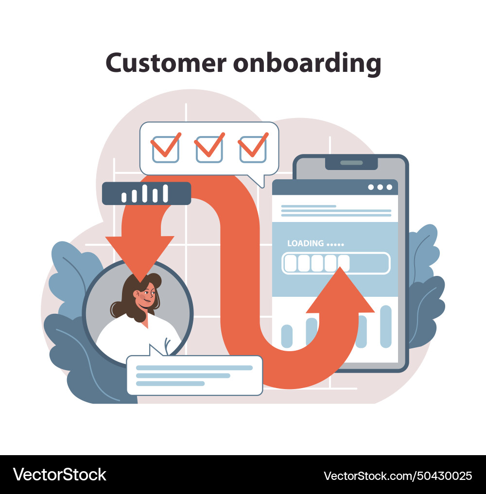 Customer onboarding concept efficient digital Vector Image