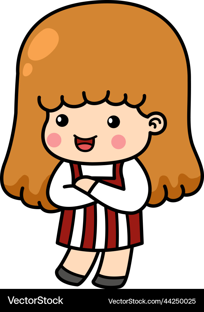 Cute little kid girl Royalty Free Vector Image