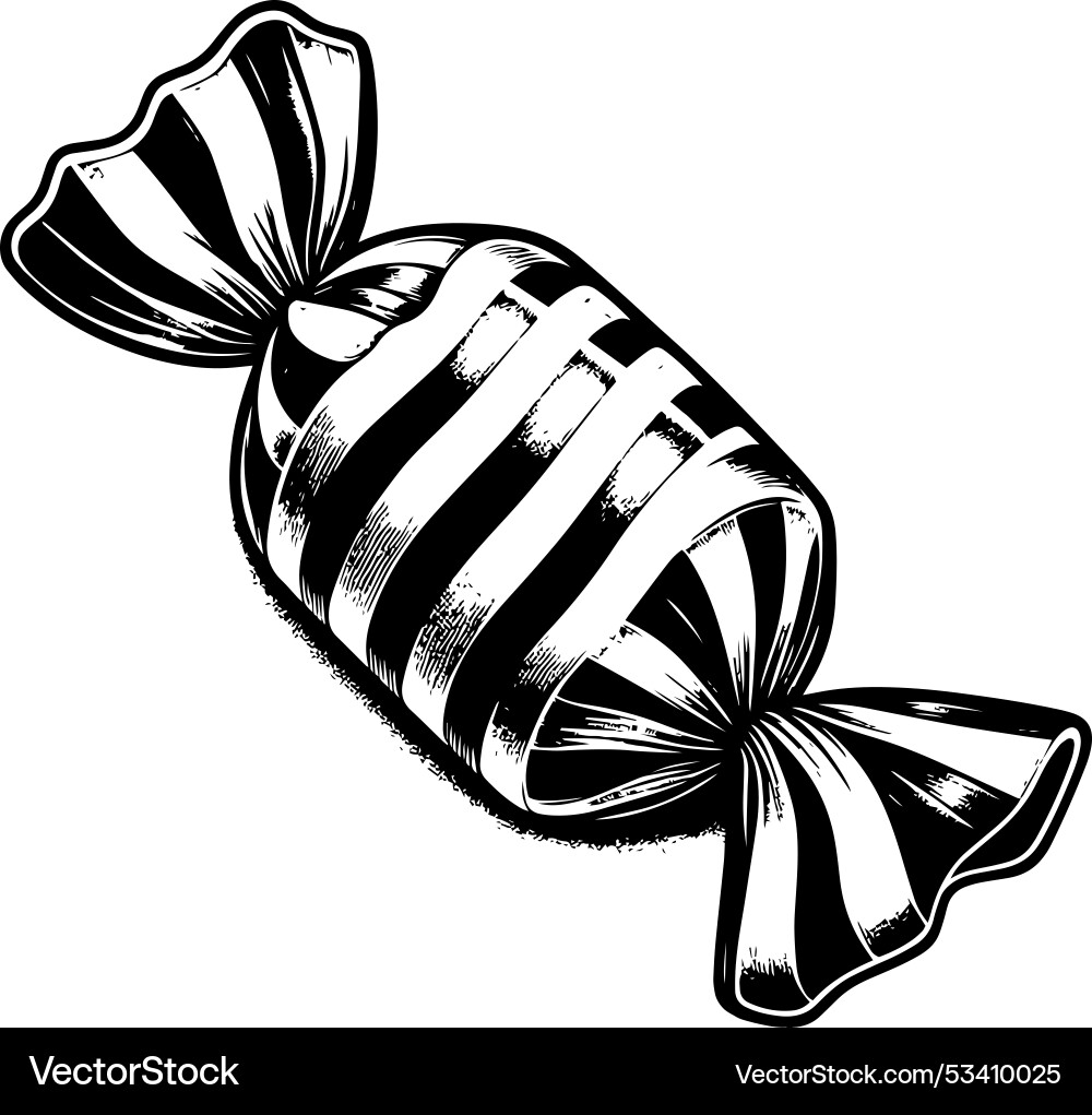 Detailed black and white candy Royalty Free Vector Image