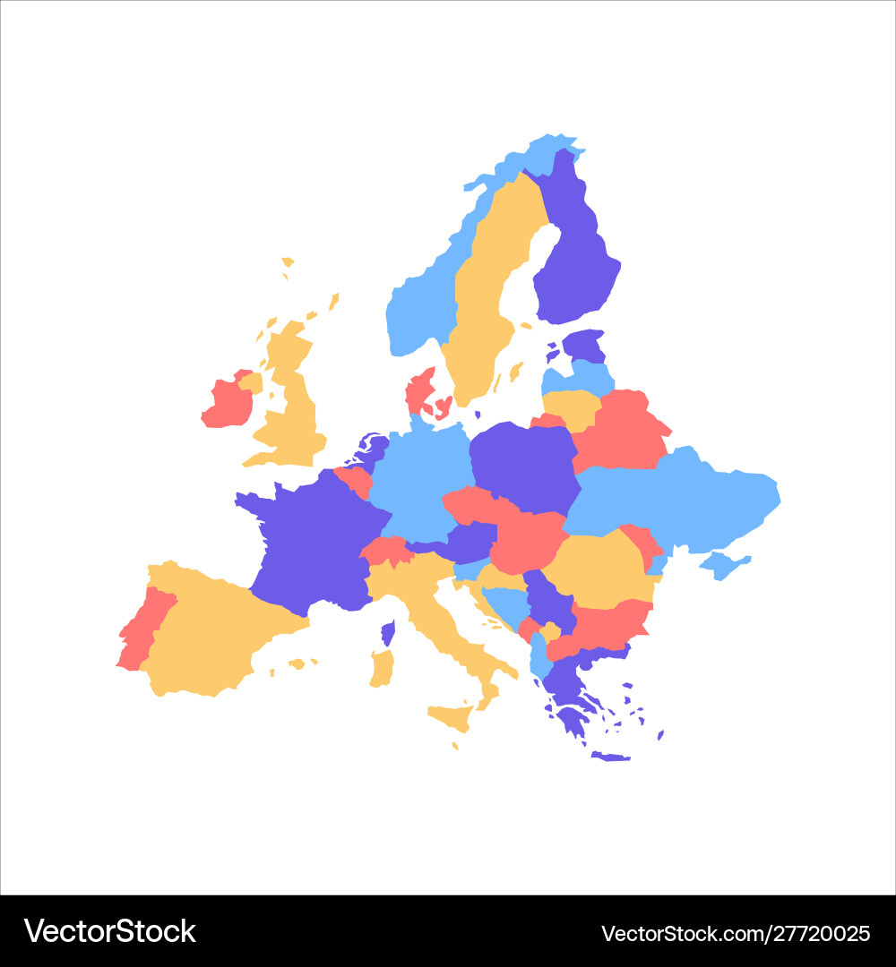 Detailed map europe Royalty Free Vector Image - VectorStock