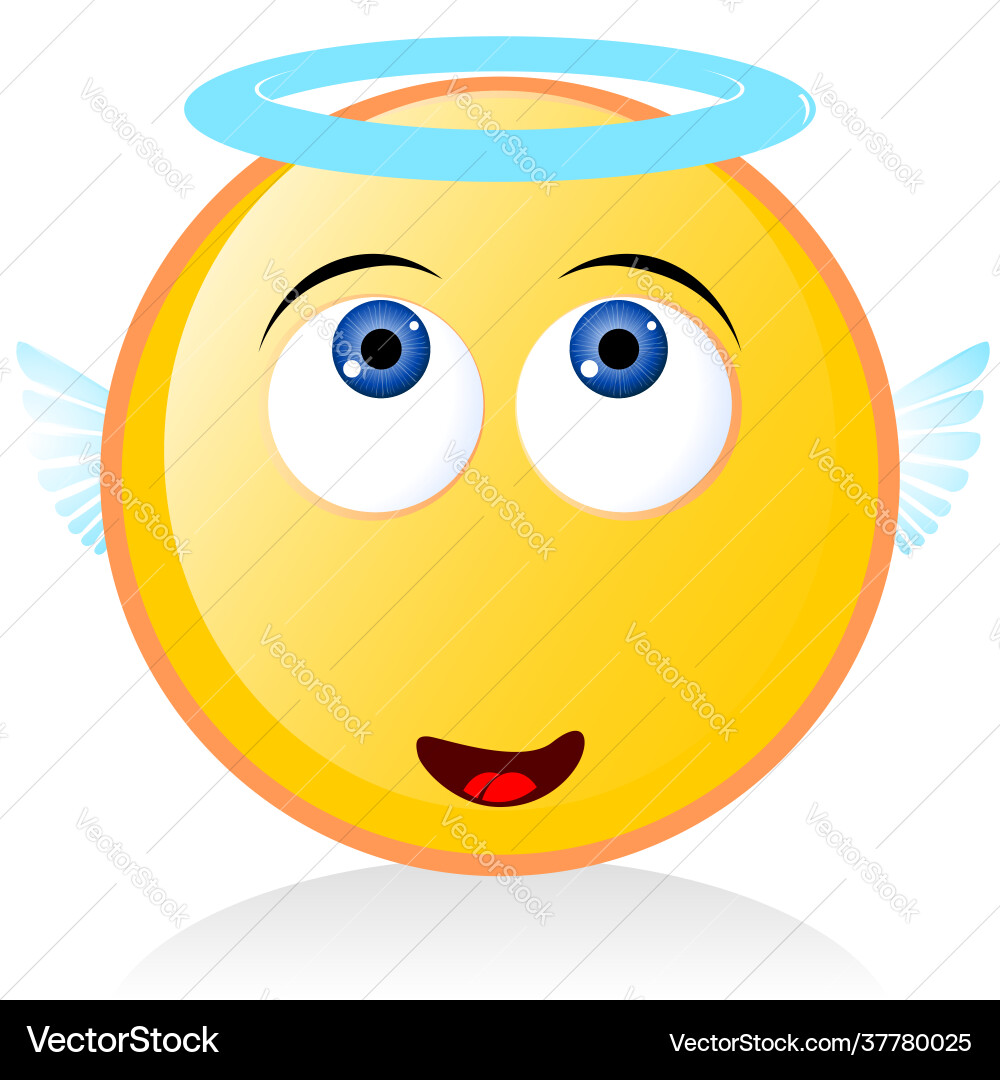 Emoji emoticon - saint Royalty Free Vector Image