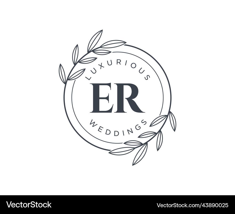 Er initials letter wedding monogram logos Vector Image
