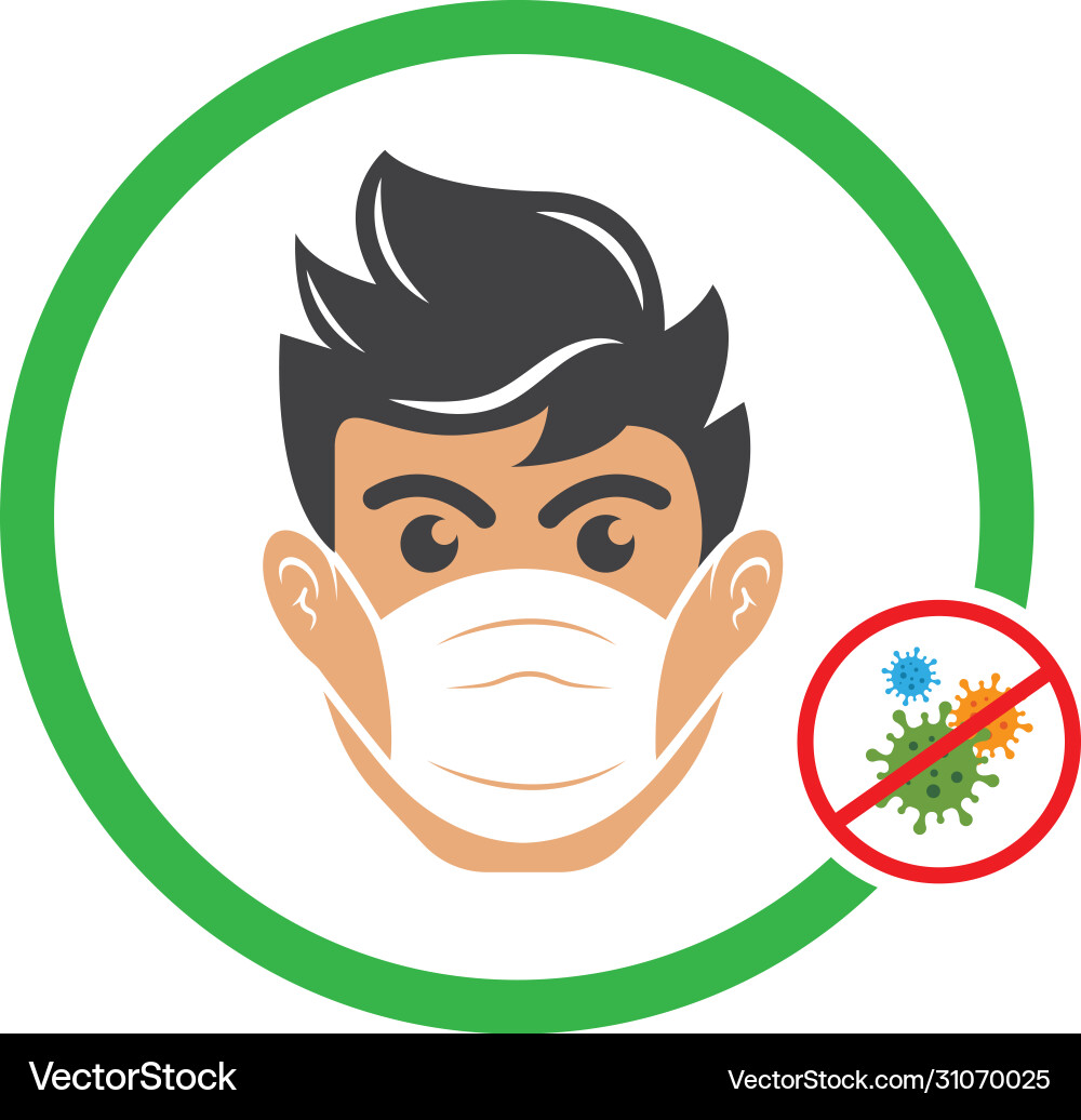Face man using pollution mask Royalty Free Vector Image