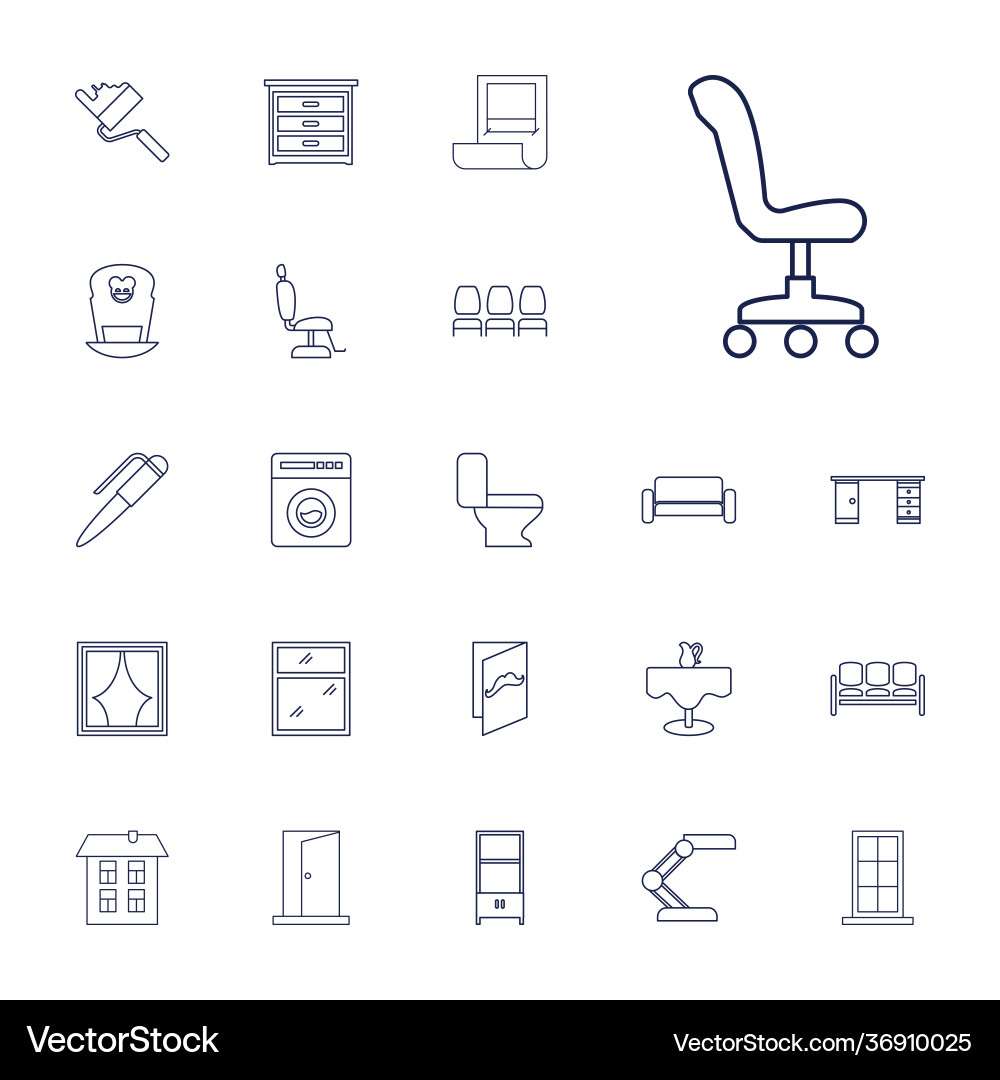 Interior icons Royalty Free Vector Image - VectorStock