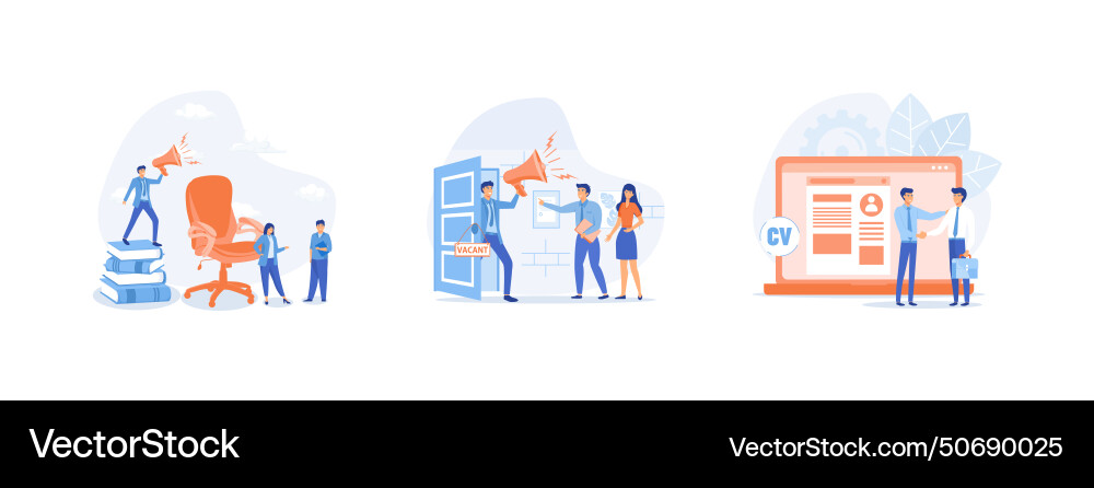 Job seekers applicants recruiting and human Vector Image