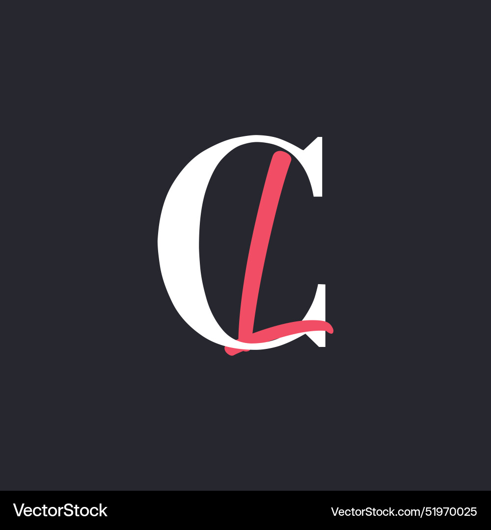 Letter cl logo perfectly blended initials cl Vector Image