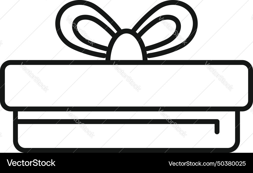 Open gift box icon outline closed happy Royalty Free Vector