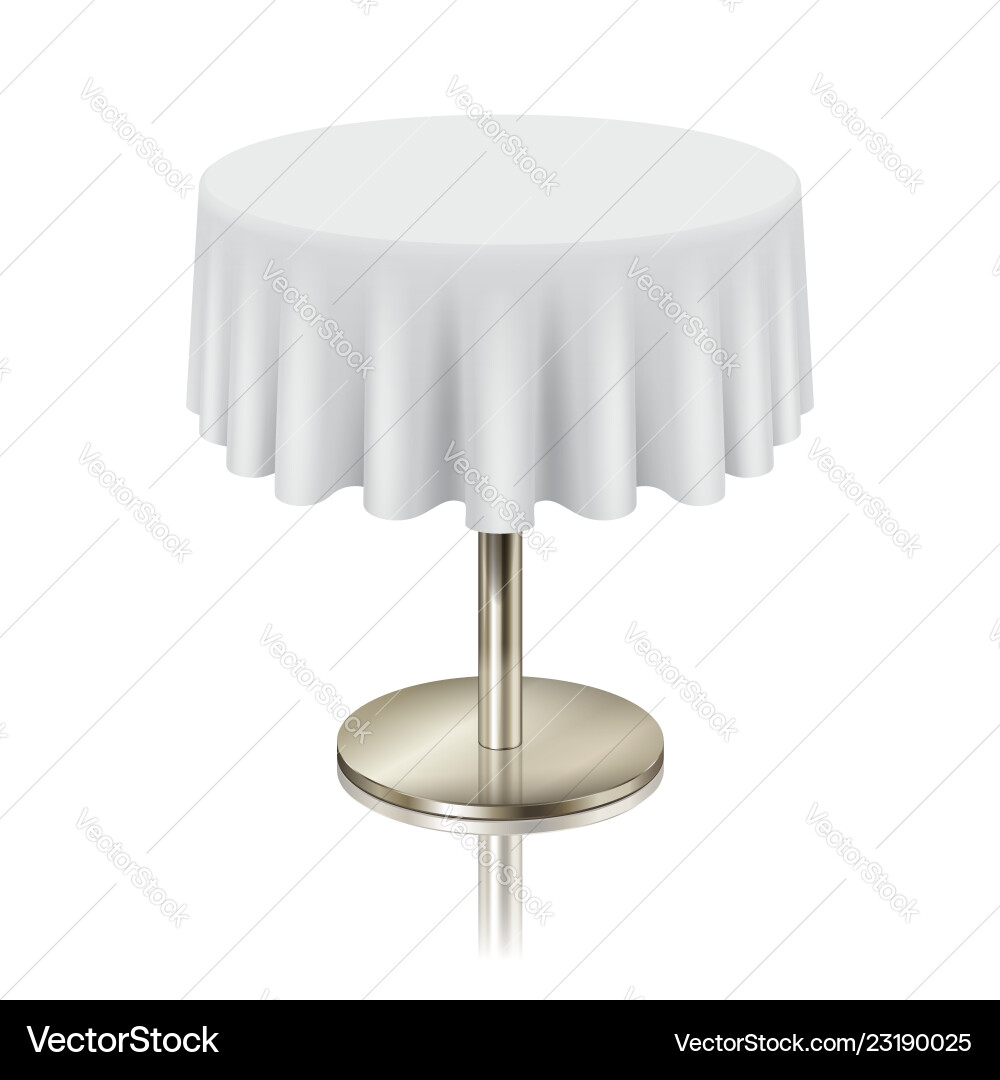 Round white clean table restaurant Royalty Free Vector Image