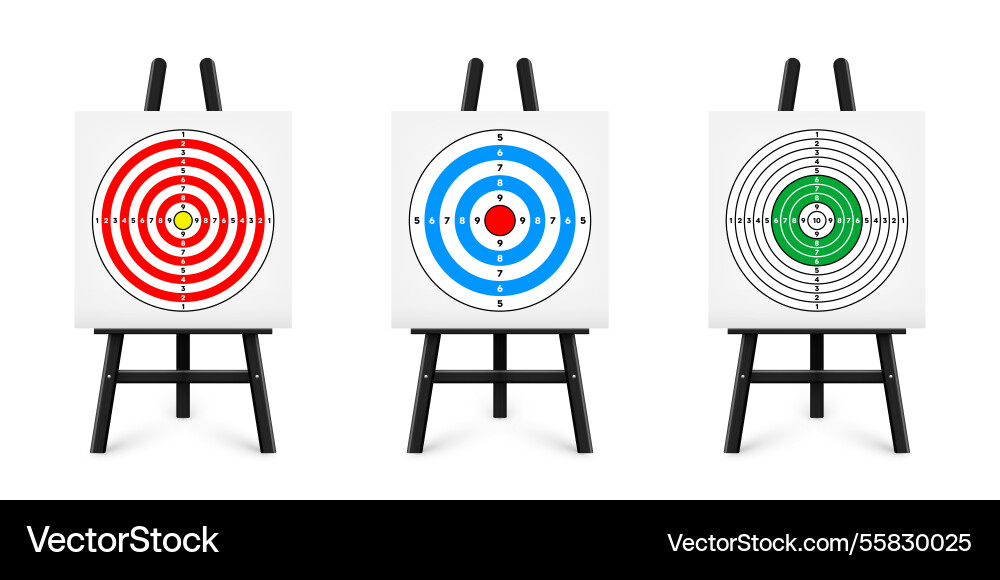 Shooting range target on a wooden easel stand Vector Image