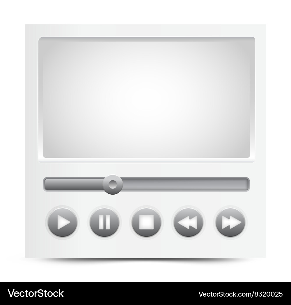 Simple video player interface Royalty Free Vector Image
