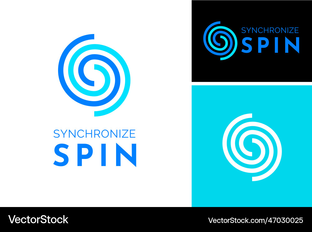 Spin spiral vortex rotation swirl whirlpool logo Vector Image