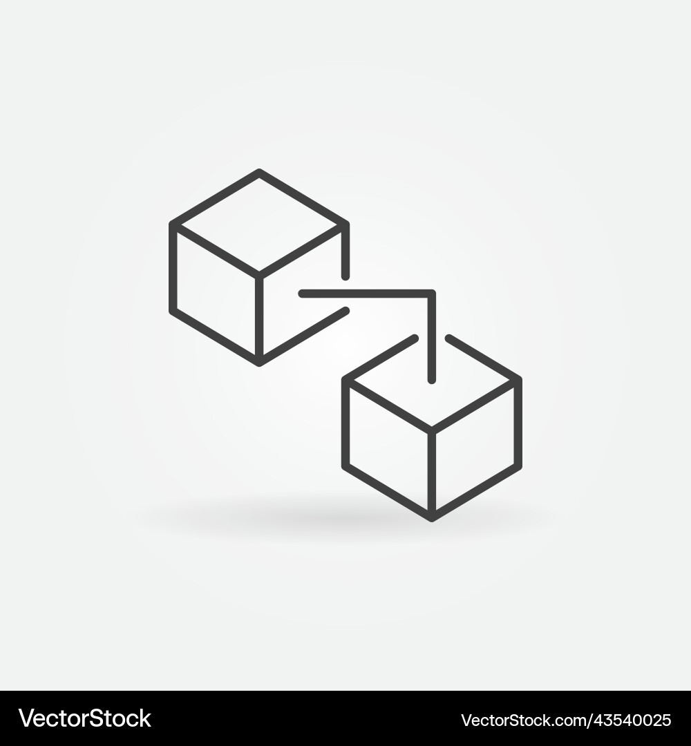 Two connected blocks - blockchain technology Vector Image