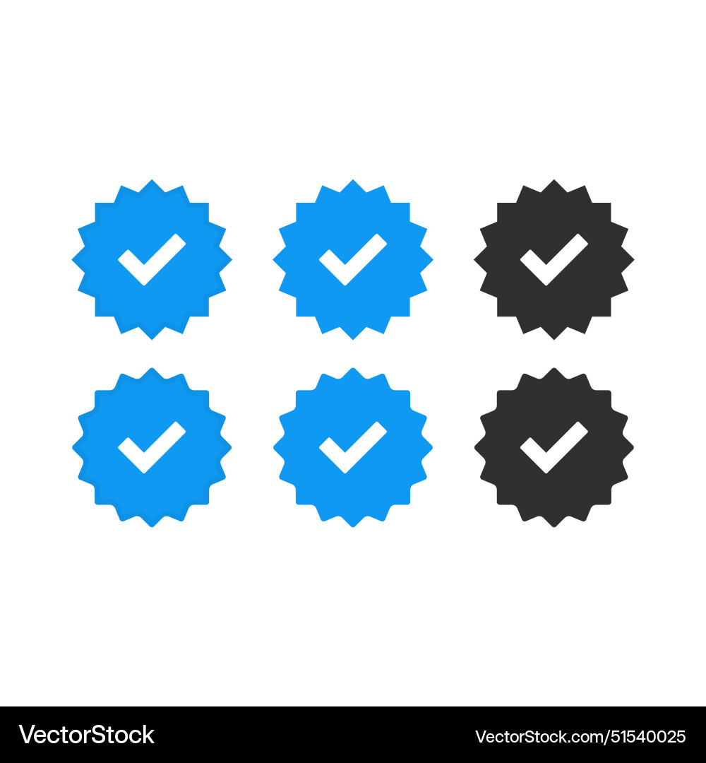 Verified badge profile set Royalty Free Vector Image
