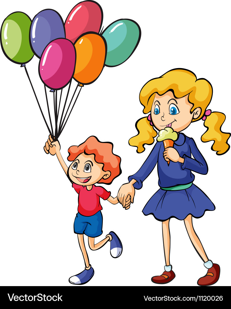 A girl and boy Royalty Free Vector Image - VectorStock