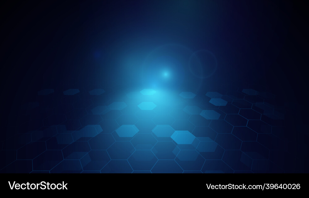 Abstract blue hexagon perspective pattern Vector Image