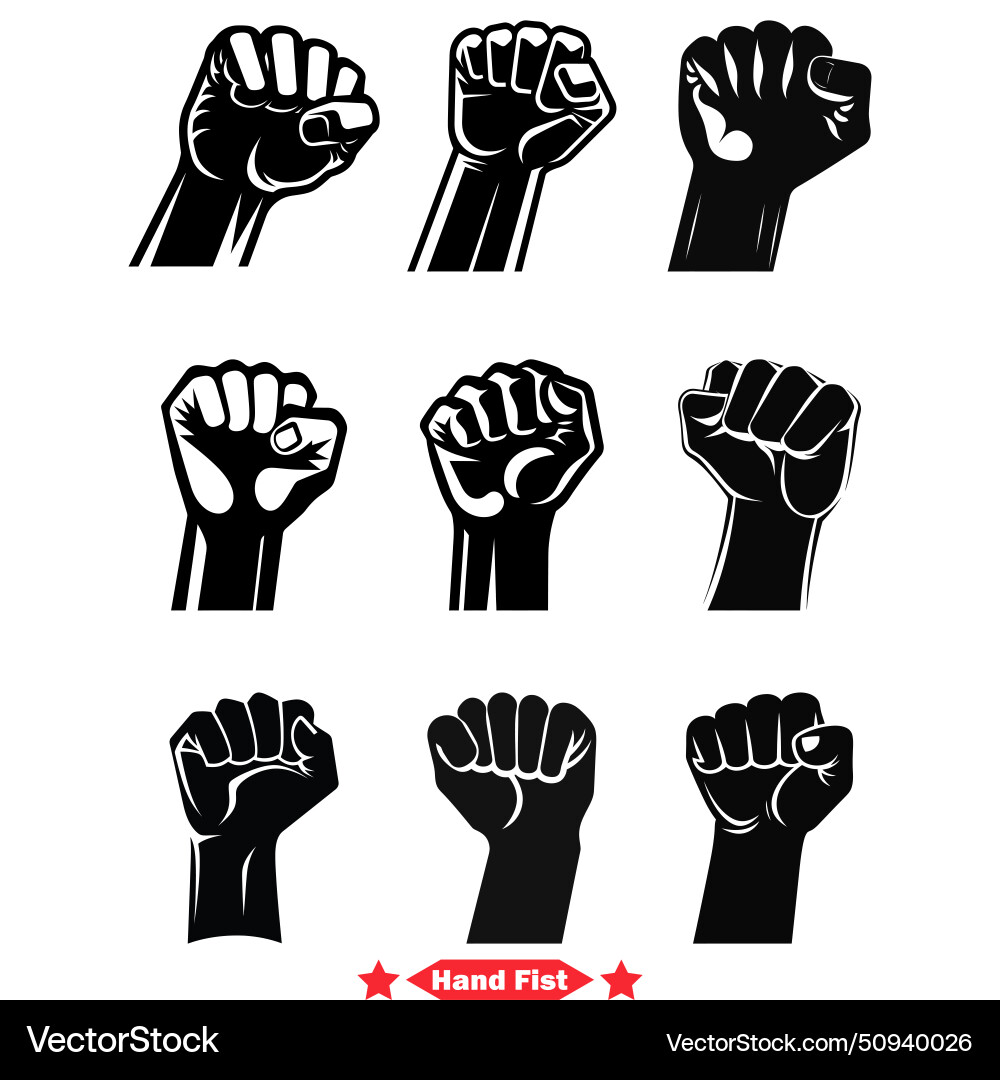 Assertive hand fist collection impactful Vector Image