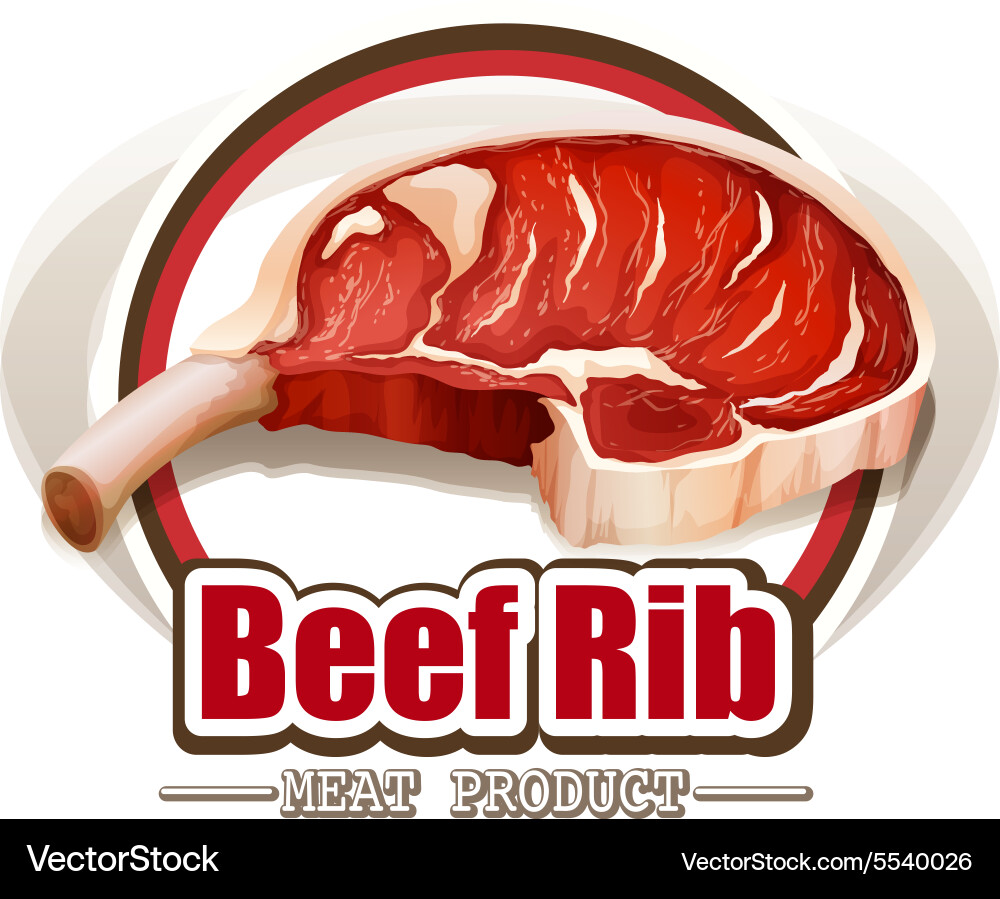 Beef rib Royalty Free Vector Image - VectorStock