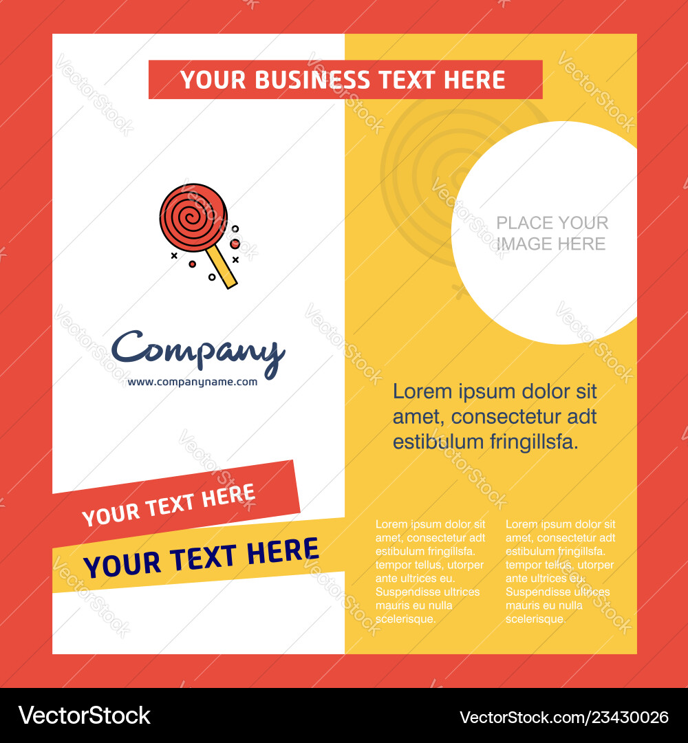 Candy company brochure template business Vector Image