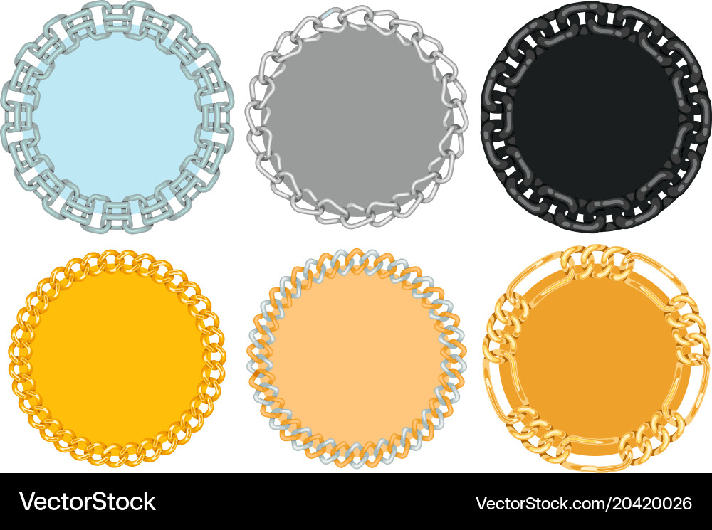 Chains link strength connection borders Royalty Free Vector