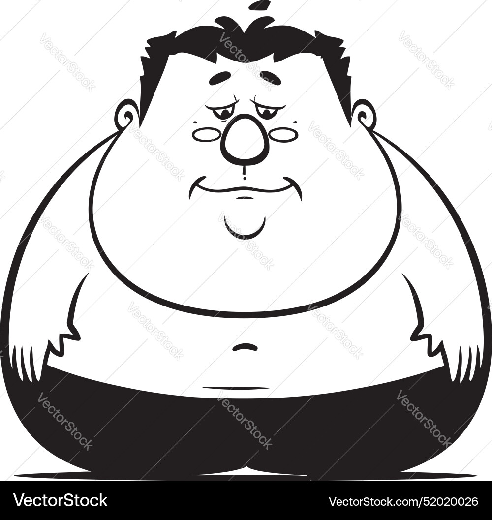 Chubby character black logo graphic portly Vector Image