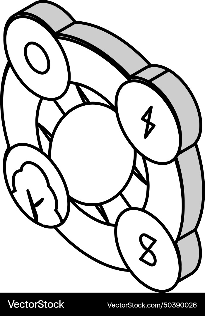 Circular economy isometric icon Royalty Free Vector Image