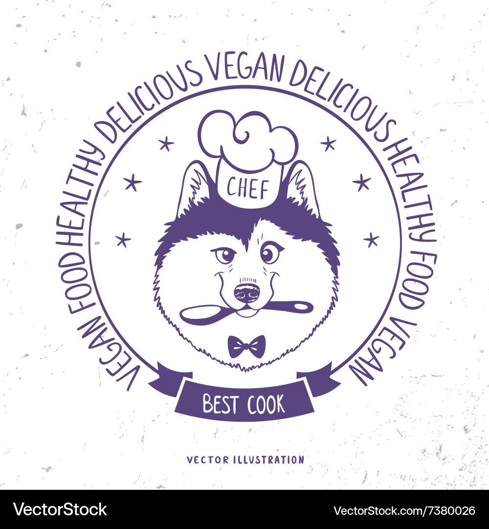 Cute Husky Chef with Spoon Royalty Free Vector Image