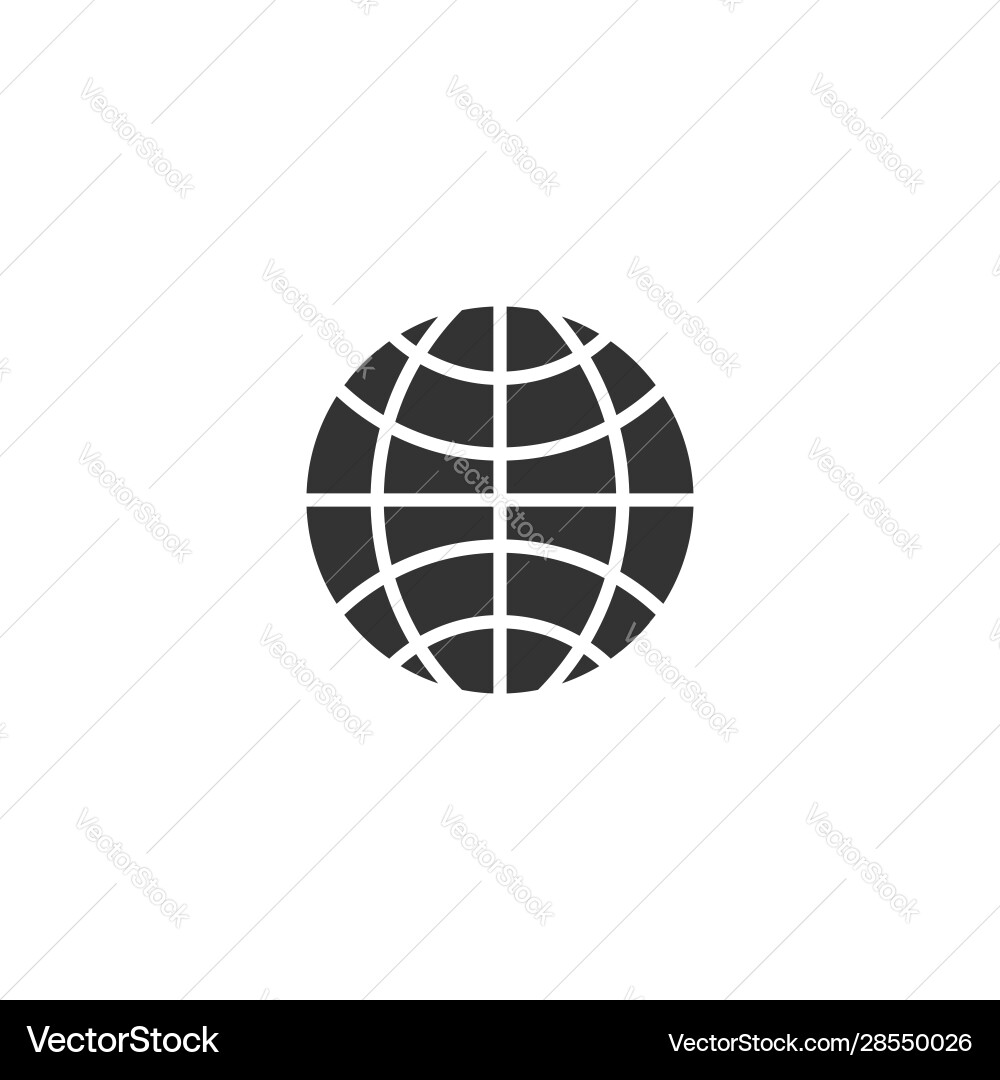 Earth planet icon in flat style globe geographic Vector Image