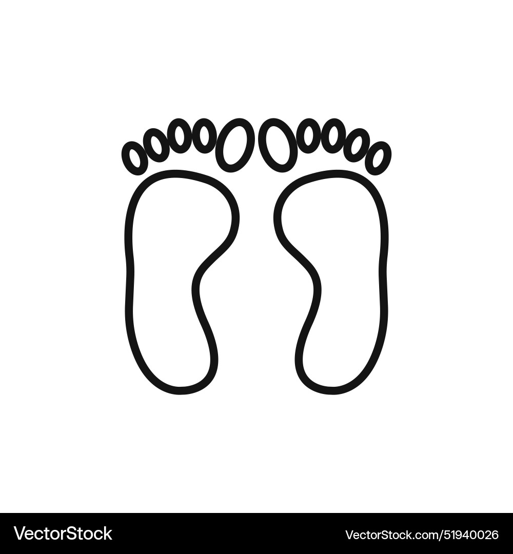 Foot icon logo sign outline Royalty Free Vector Image