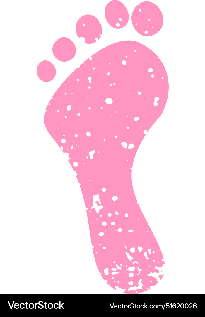 Foot print grunge effect Royalty Free Vector Image