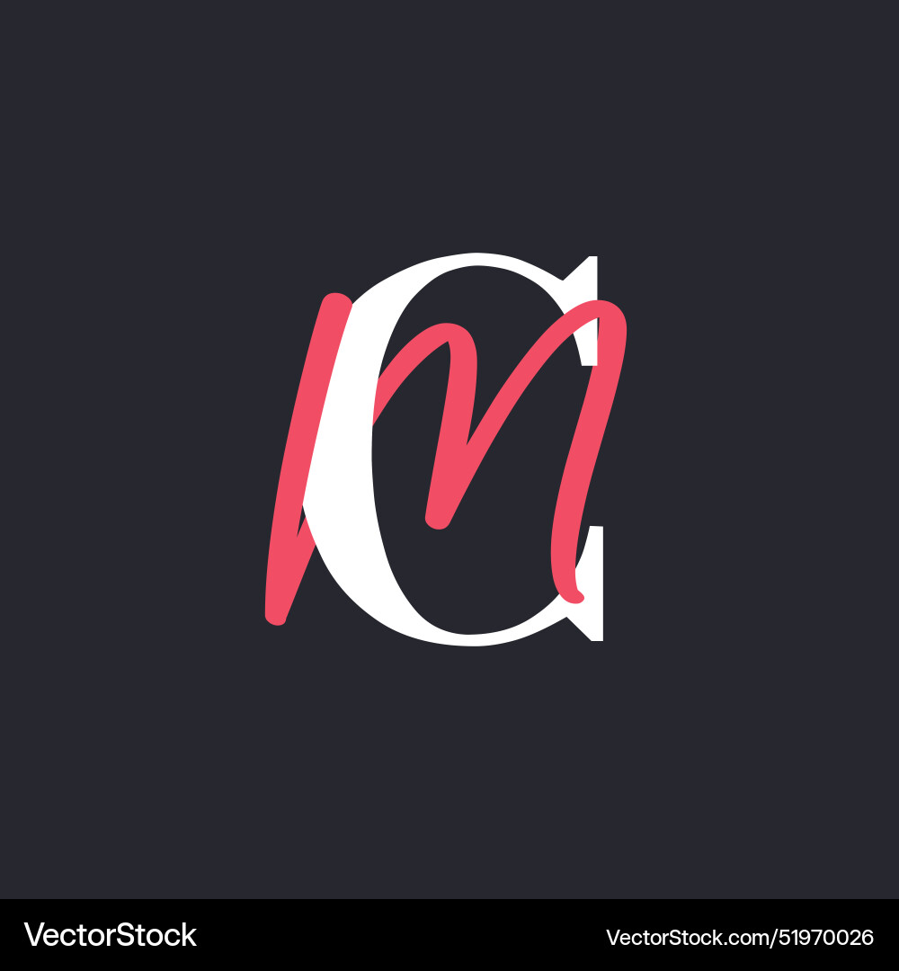 Letter cm logo perfectly blended initials Vector Image