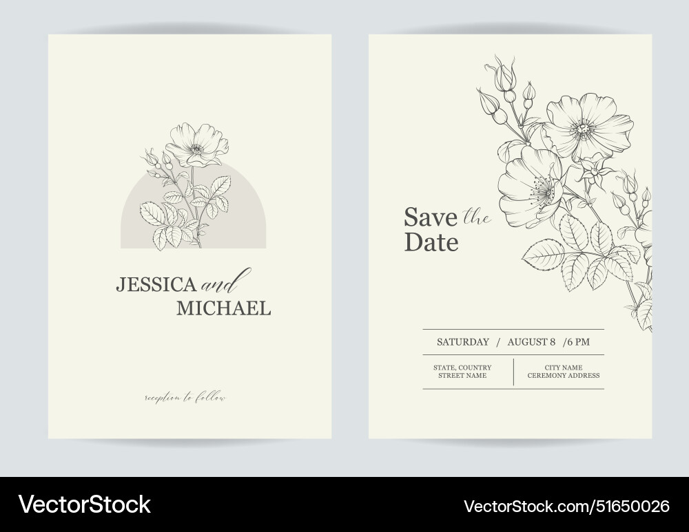 Marriage invitation card with custom sign Vector Image