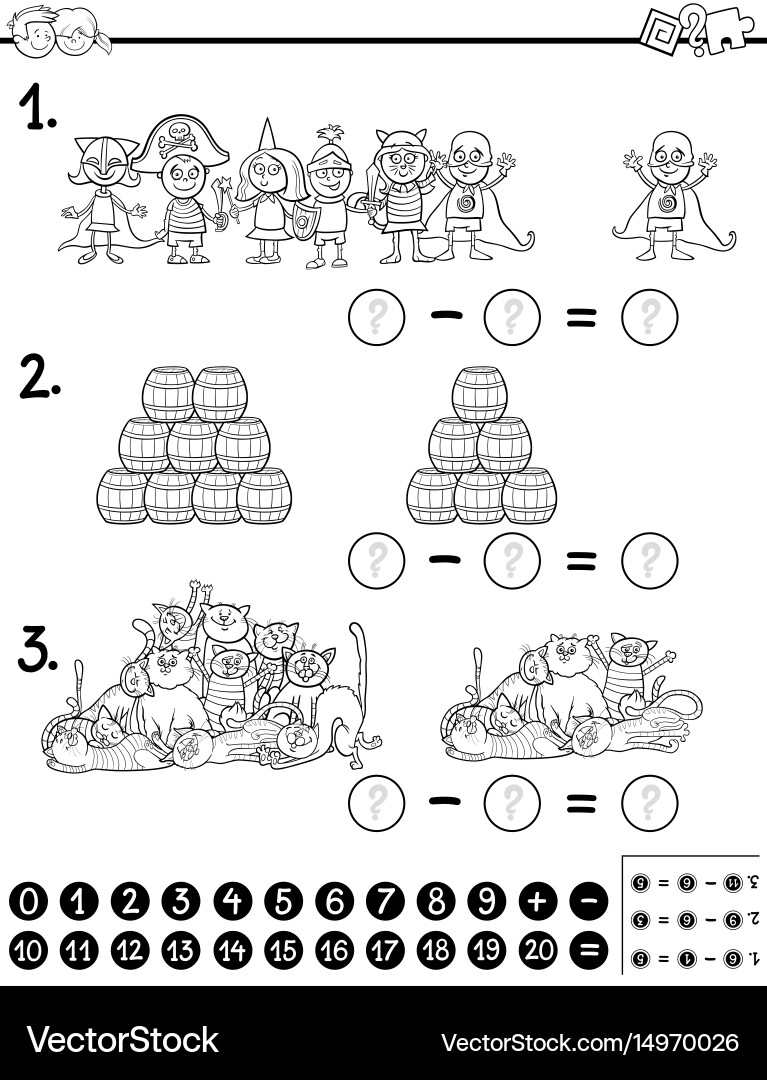 Mathematical game coloring page Royalty Free Vector Image