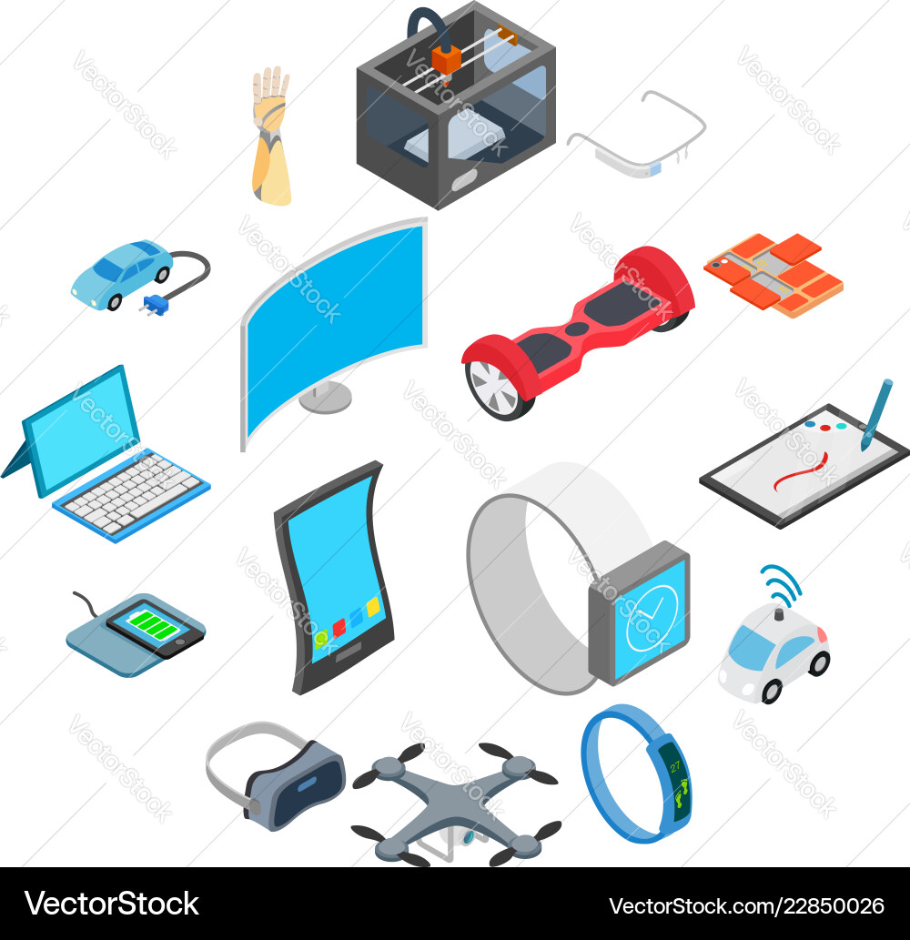 New technology icons set Royalty Free Vector Image