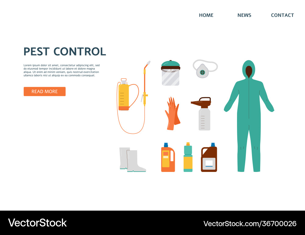 Pest control service a flat landing page Vector Image