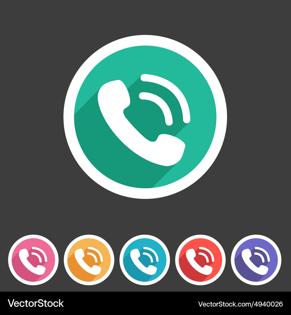 Phone flat icon sign symbol logo label set Vector Image