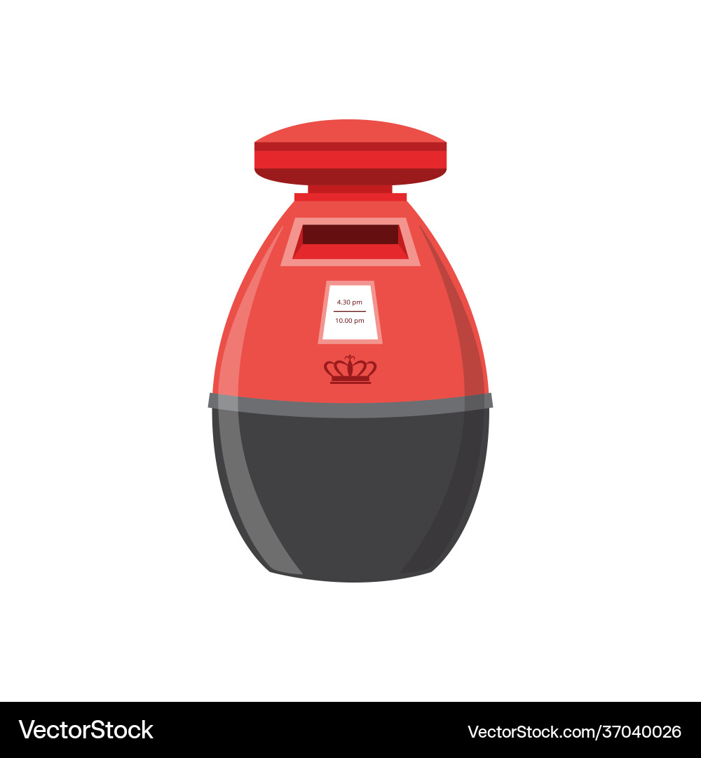 Red street mail box royal post services flat Vector Image