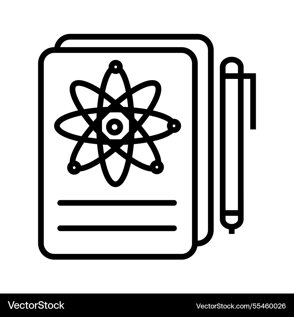 Science note with pen icon Royalty Free Vector Image