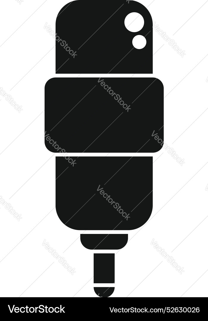 Smart insulin pen injecting icon glyph Royalty Free Vector