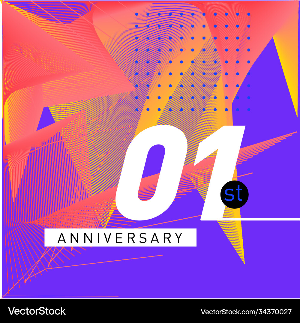 1 years anniversary celebration design template Vector Image
