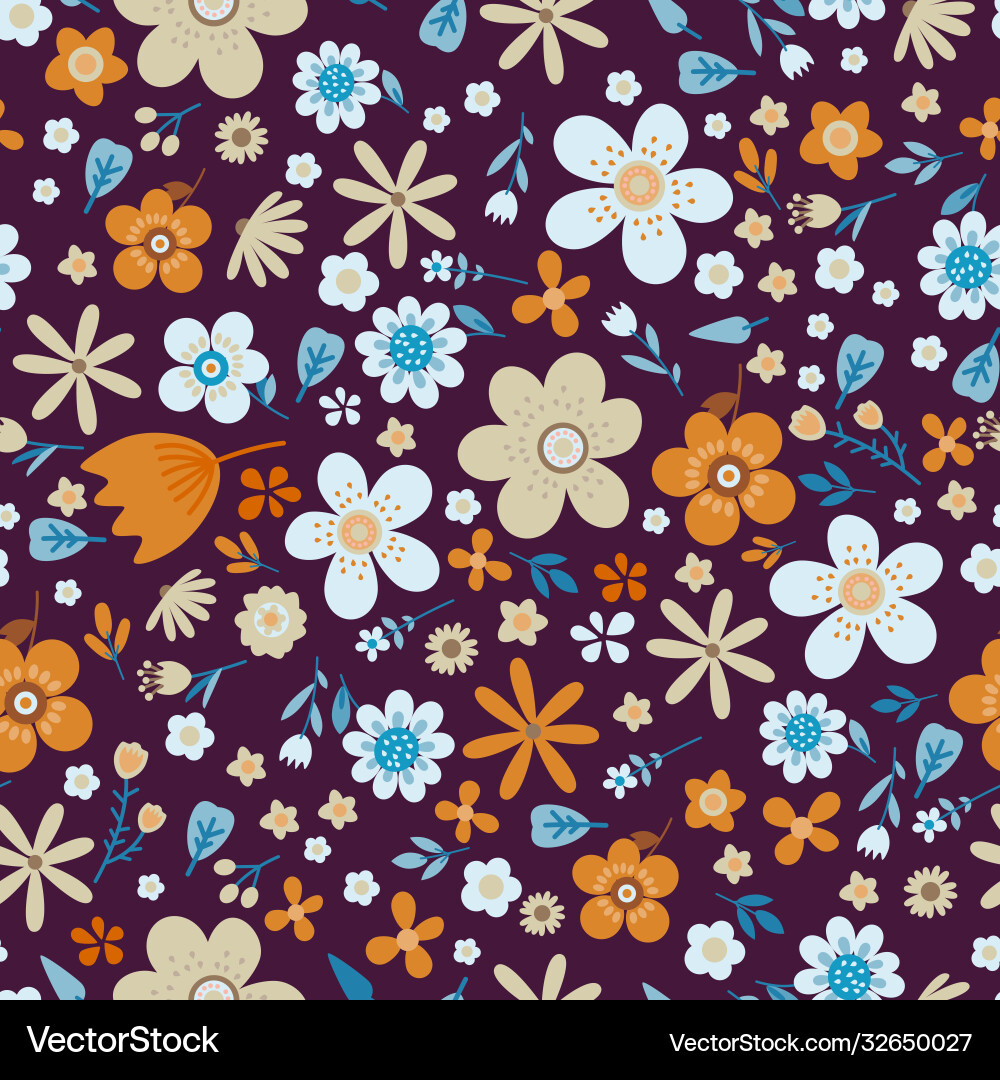 Amazing floral seamless pattern flowers Royalty Free Vector