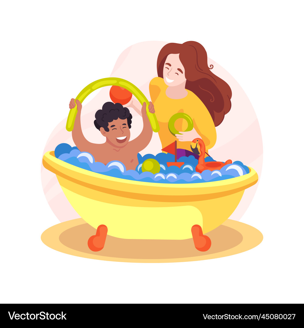 Bathing isolated cartoon Royalty Free Vector Image